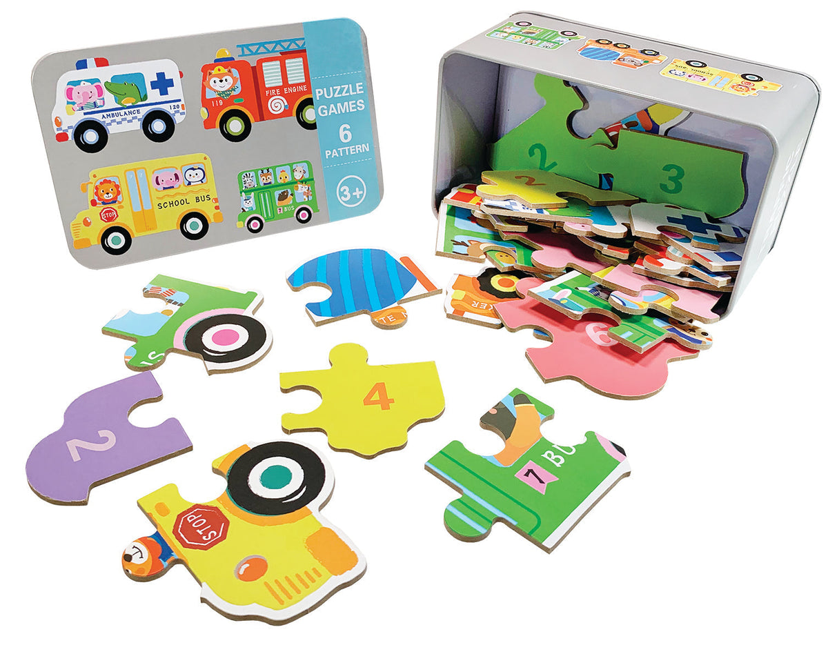 Puzzles in a Tin - Traffic Animals – Streamline Imagined Wholesale